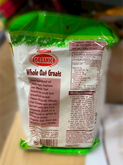 CanBest Organic Whole Oat Groats (340G) | Yue Hwa Online Shop