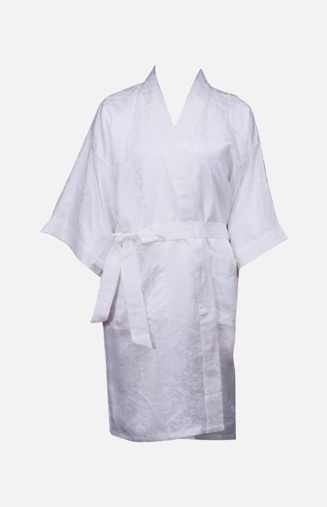 Silk Short Robe with Chinese Auspicious Pattern | Yue Hwa Online Shop